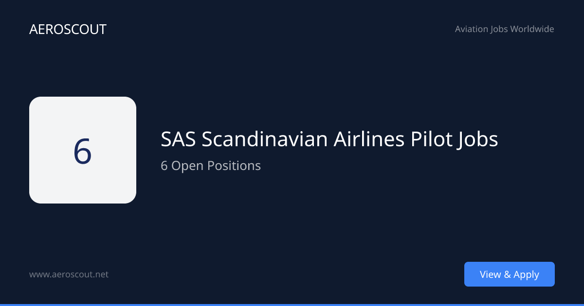 SAS Scandinavian Airlines Pilot Jobs | AeroScout